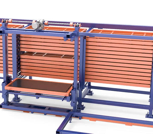 Twin-Tower, Four-Aisle Automated Metal Plate Storage and Side-Discharge ...