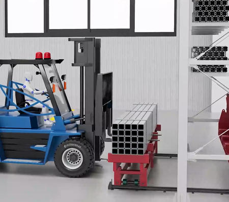 Ceiling-mounted smart section bar stereoscopic steel pipe storage ...